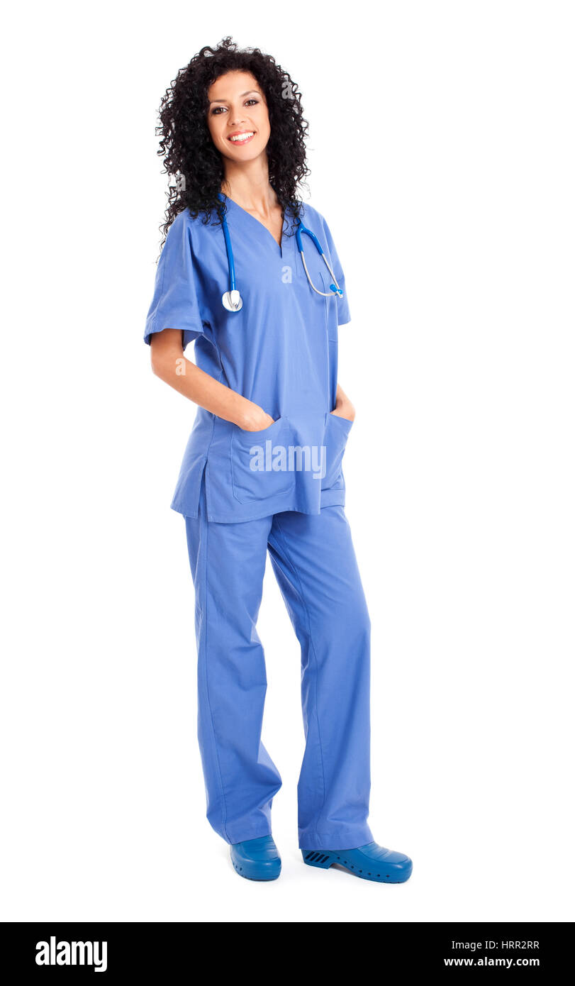 Nurse full length portrait Stock Photo - Alamy