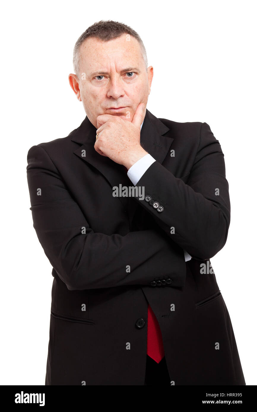 Senior male manager isolated on white Stock Photo - Alamy