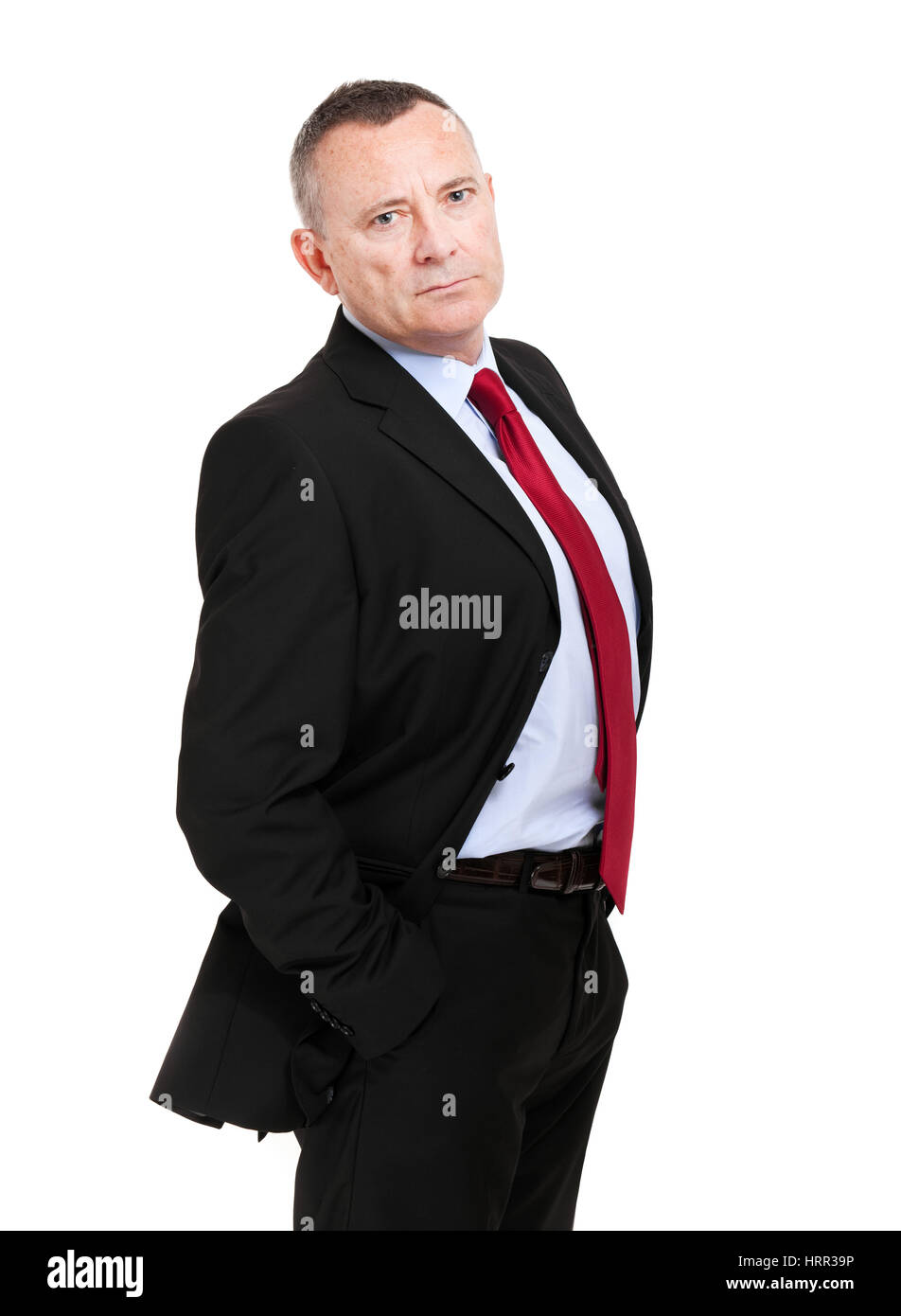 Mature manager portrait on white background Stock Photo - Alamy
