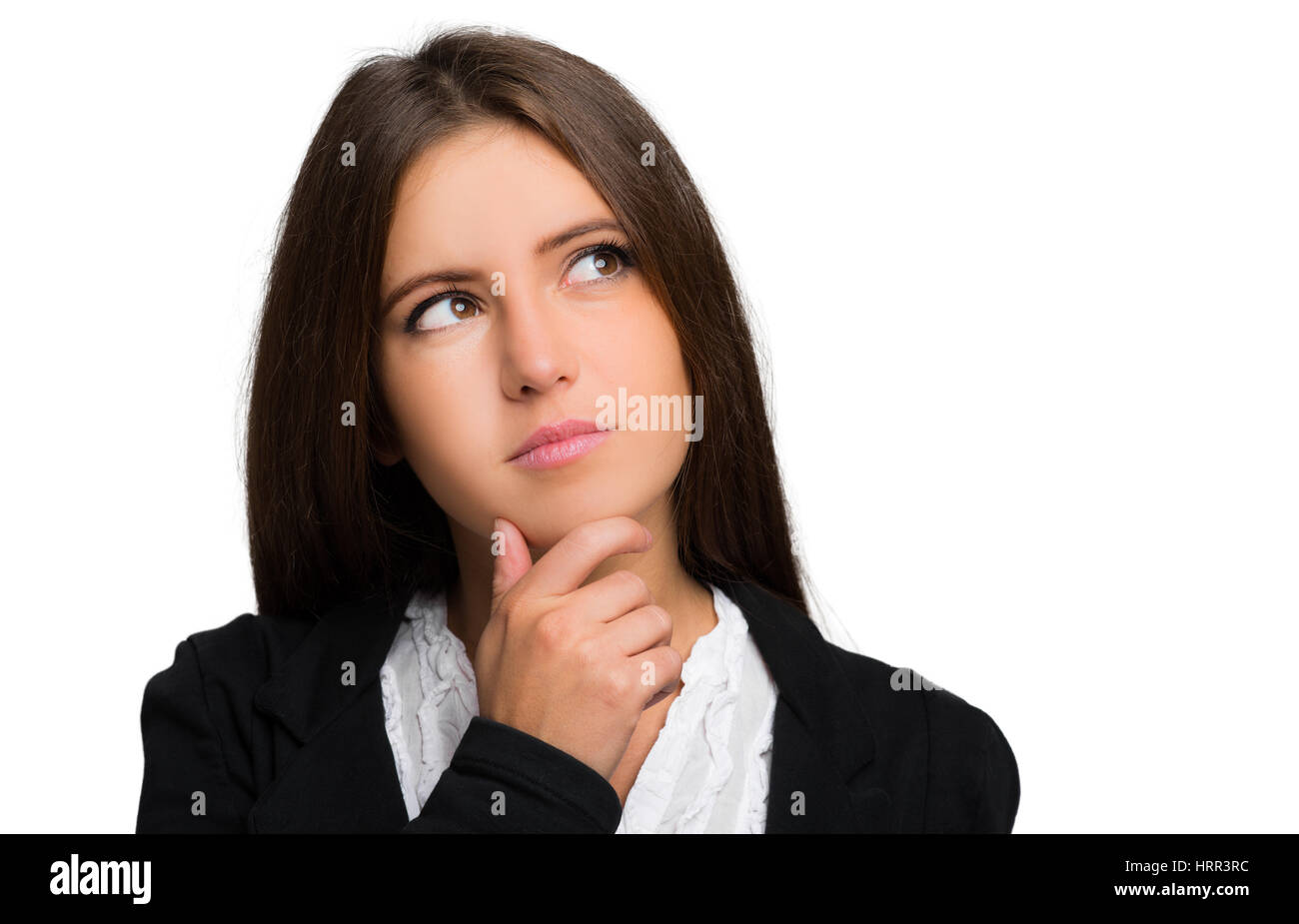 Young woman having an idea isolated on white, copy-space Stock Photo ...
