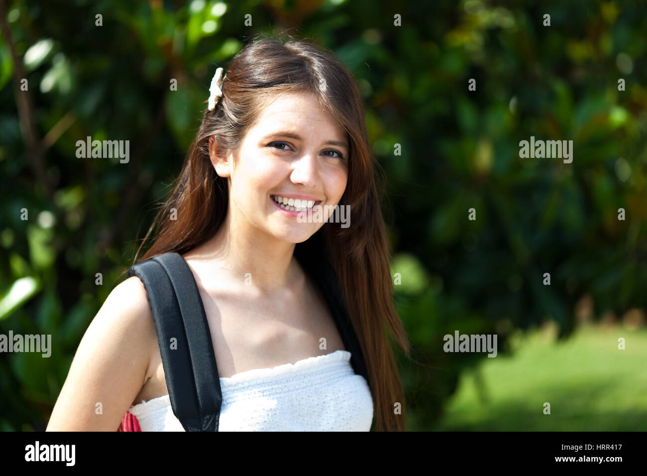 Young female student outdoor Stock Photo - Alamy