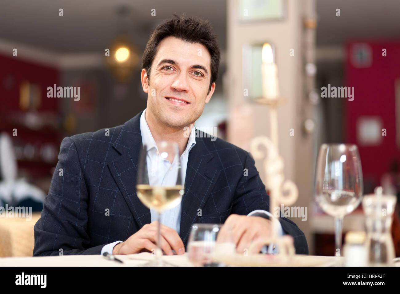 Man having dinner in a luxury restaurant Stock Photo - Alamy