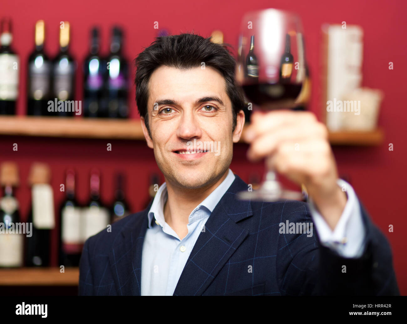 Sommelier tasting wine in a tavern Stock Photo - Alamy