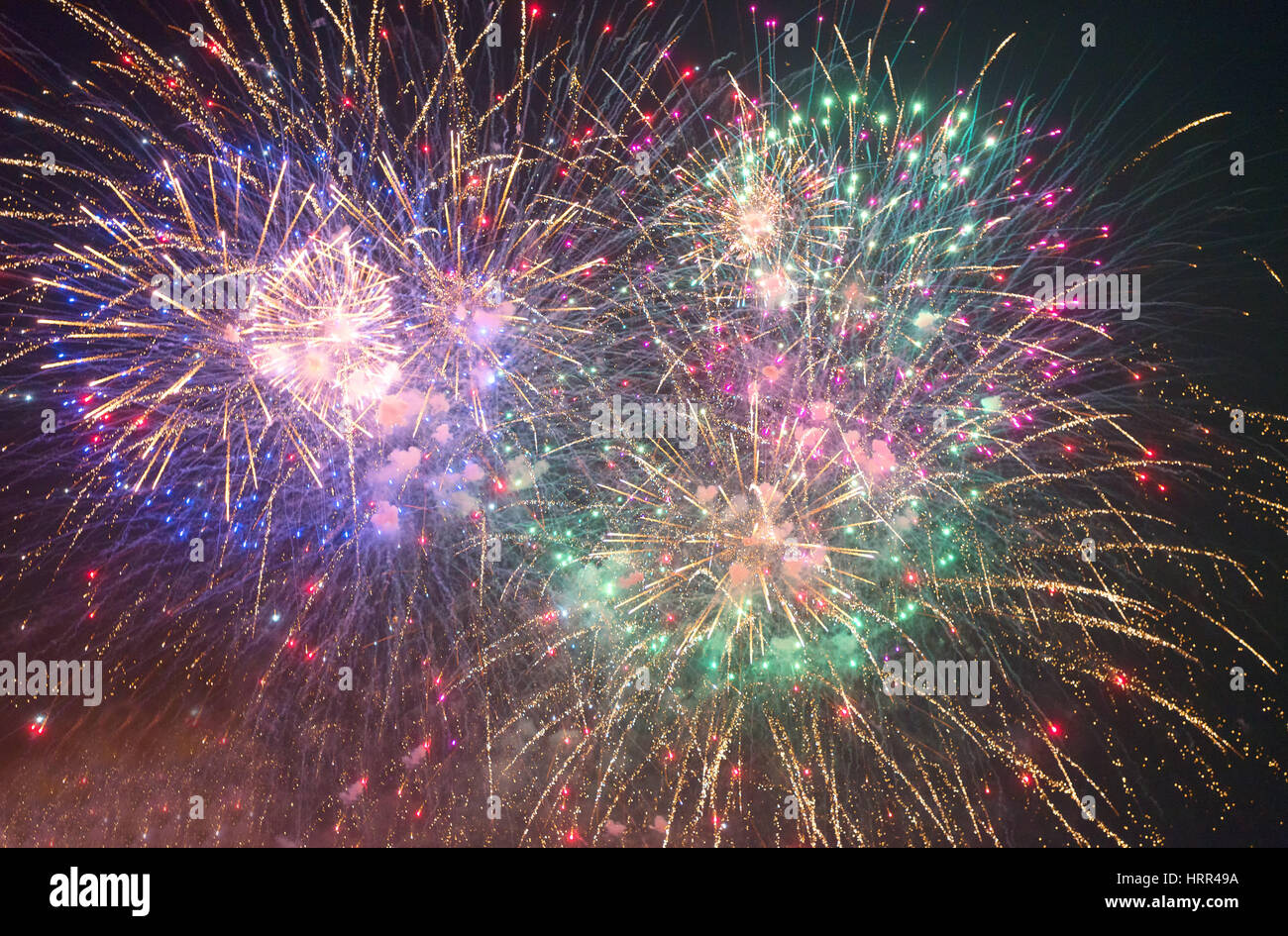 Lot of Fireworks Stock Photo - Alamy