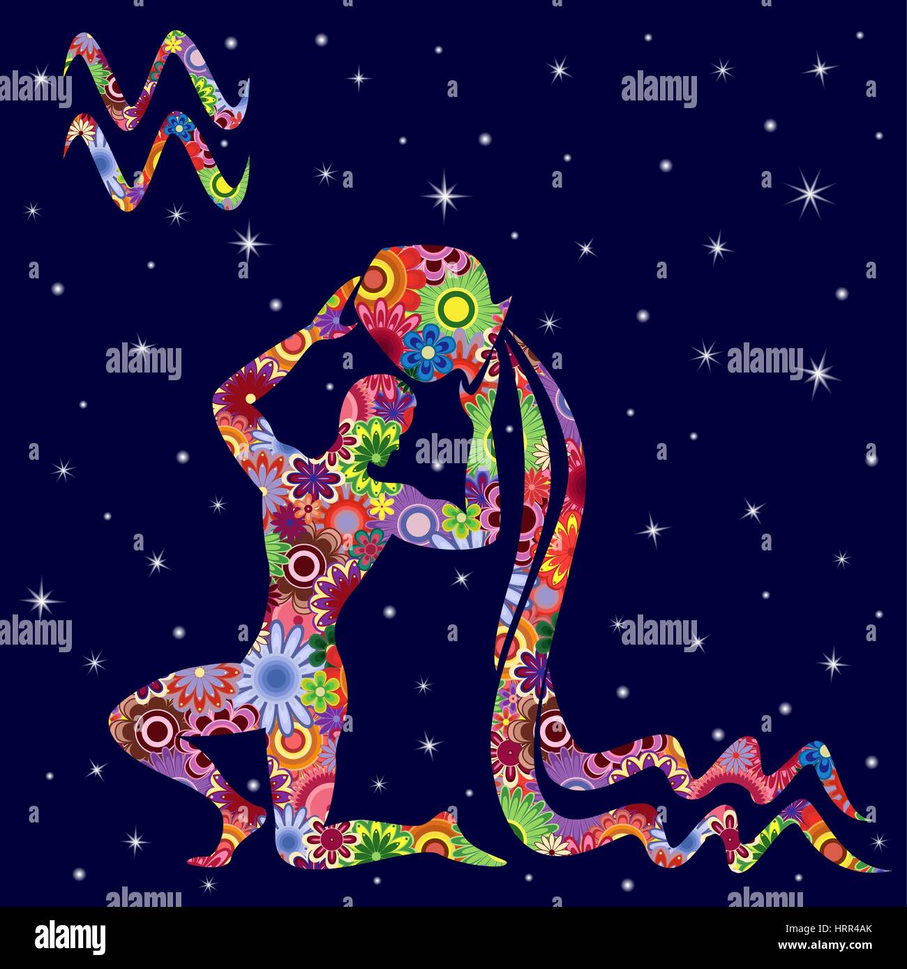 Aquarius zodiac sign flower hi-res stock photography and images - Alamy
