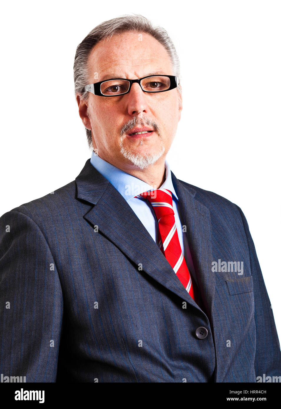 Mature manager isolated on white Stock Photo - Alamy