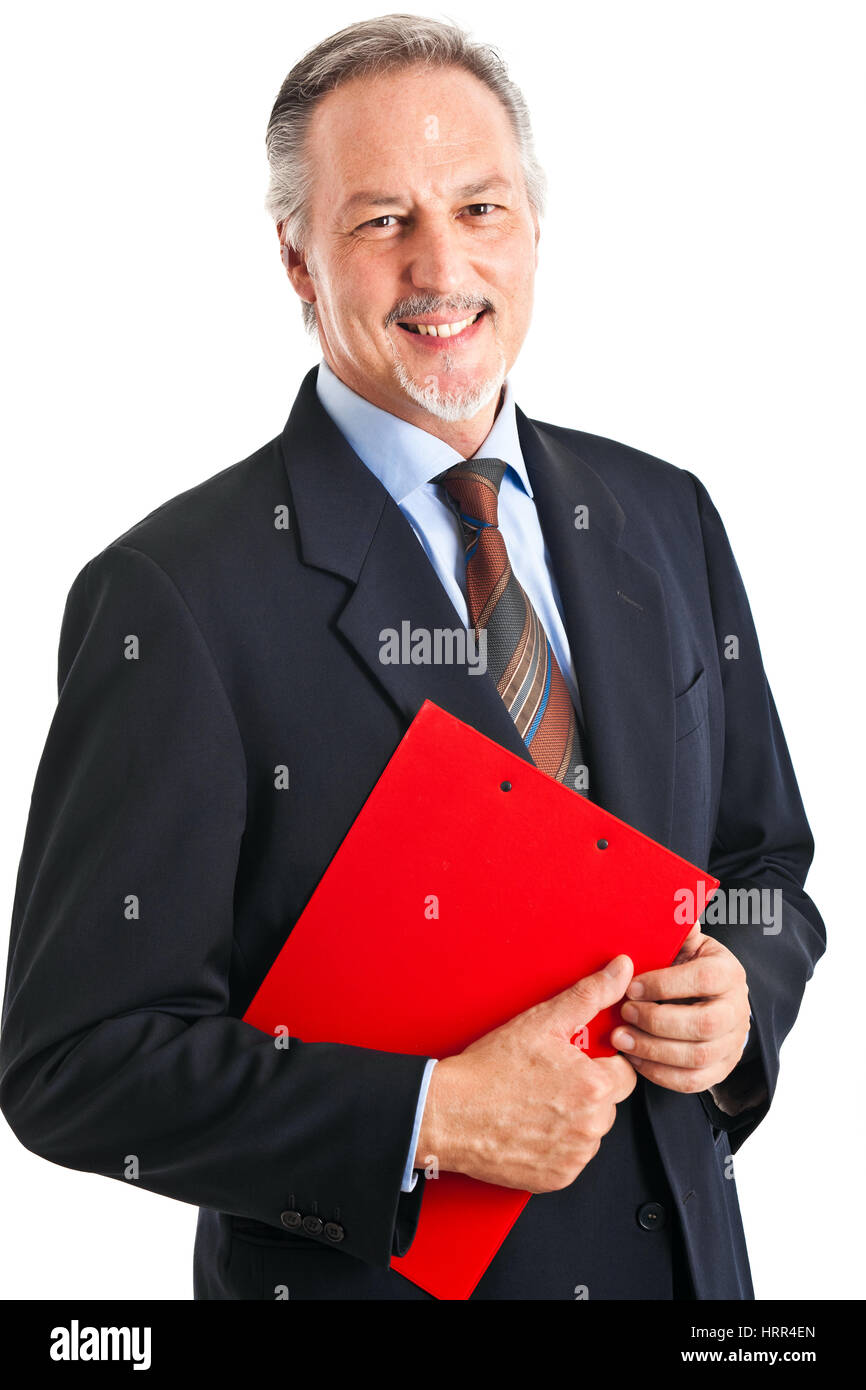 Male manager isolated on white Stock Photo - Alamy