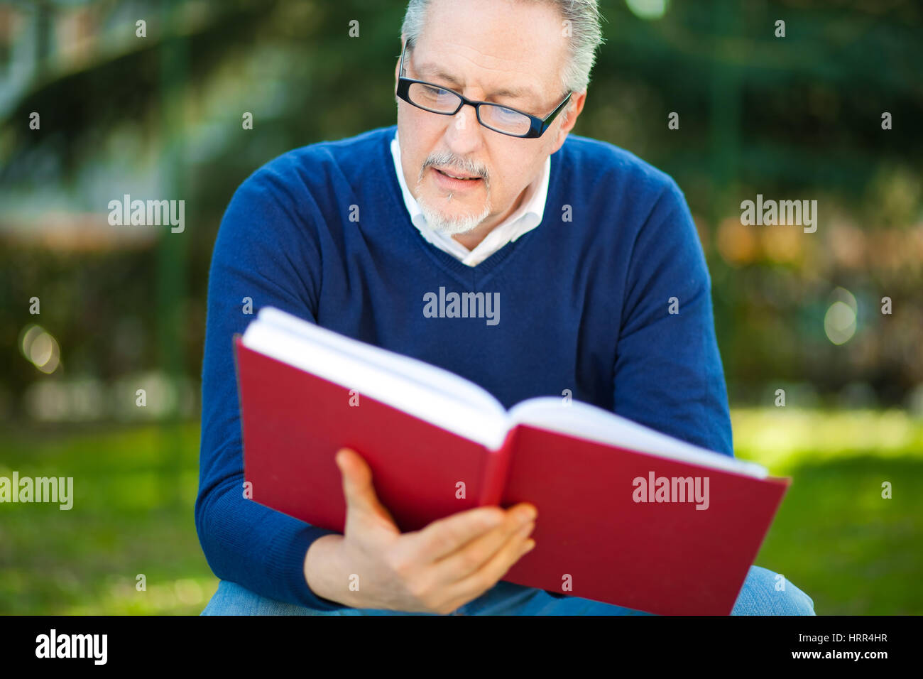Man reading a book Stock Photo - Alamy