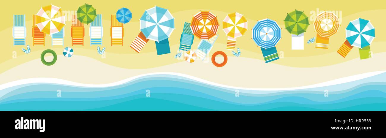 Summer Beach Vacation Set Sand Tropical Holiday Banner Stock Vector ...