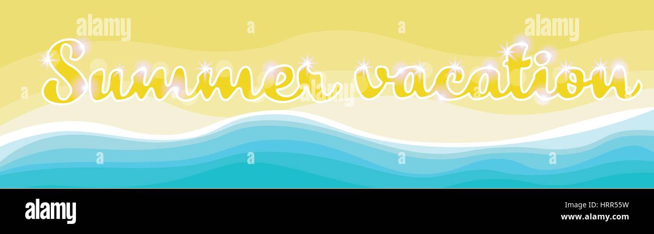Summer Beach Vacation Set Sand Tropical Holiday Banner Stock Vector ...