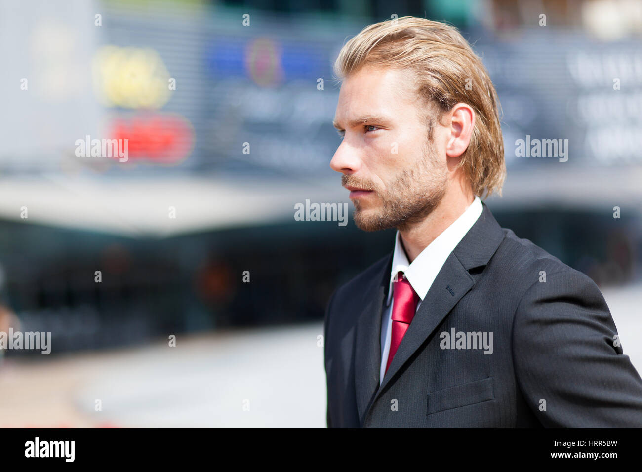 Handsome blonde male manager outdoor hi-res stock photography and ...