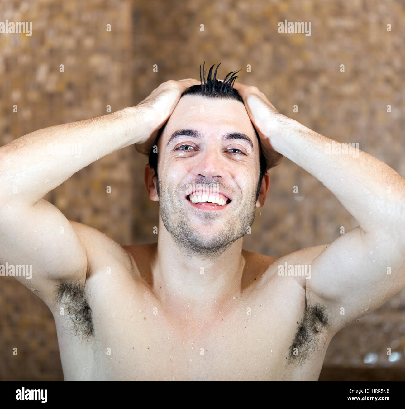 Man relaxing in a spa Stock Photo - Alamy