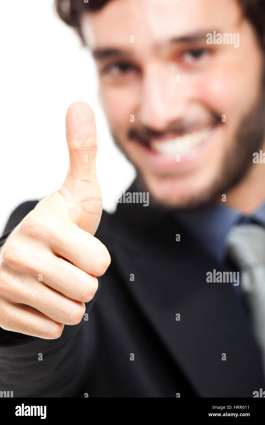 Business man thumbs up Stock Photo - Alamy