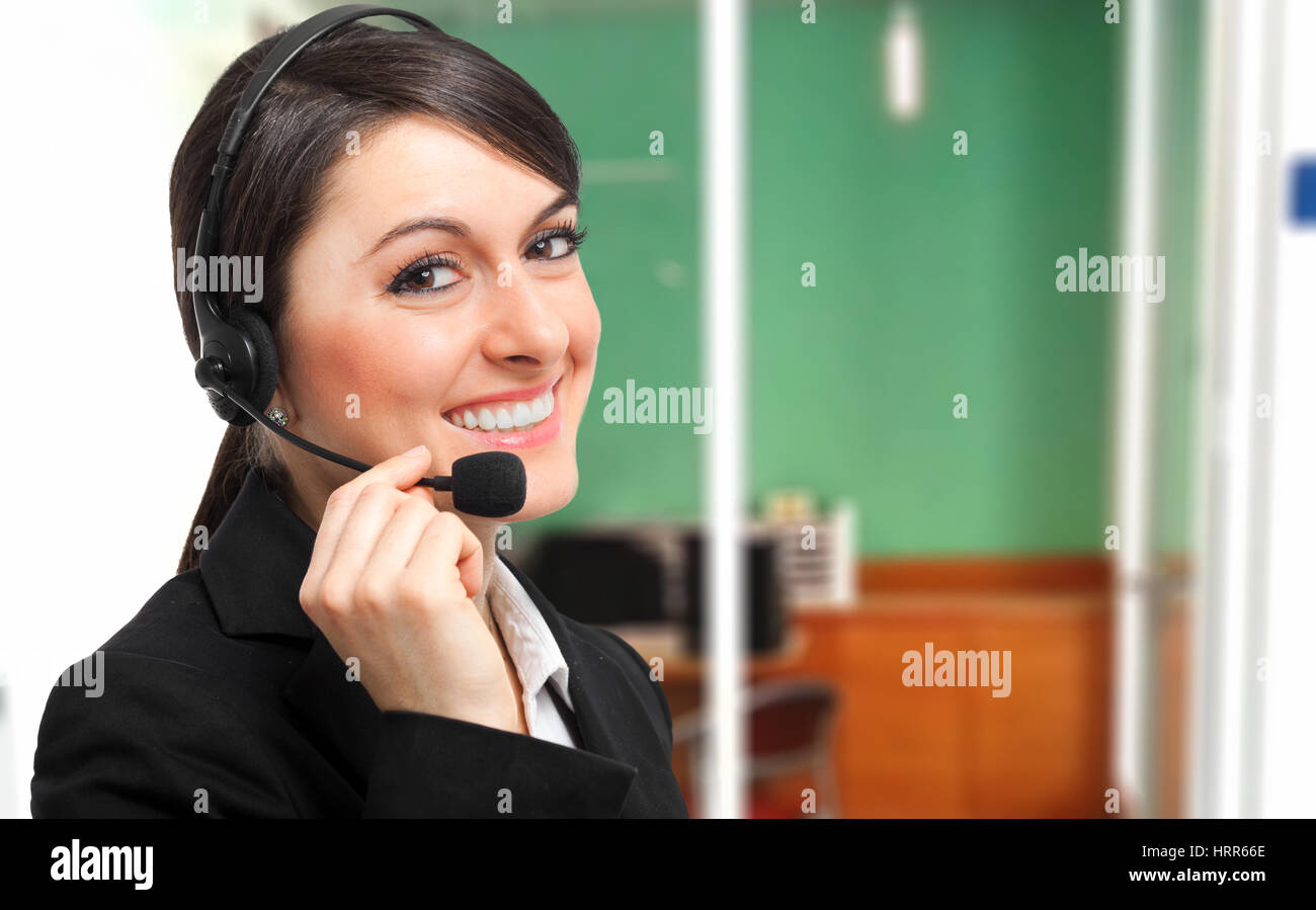Female call center operator Stock Photo - Alamy