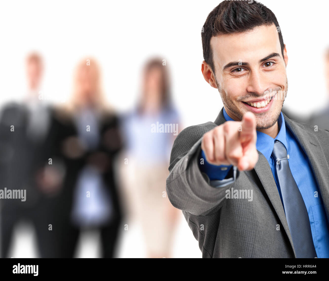Male business man pointing at you Stock Photo - Alamy
