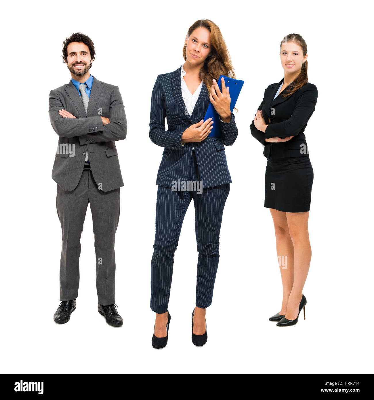 Happy female leader team Cut Out Stock Images & Pictures - Alamy