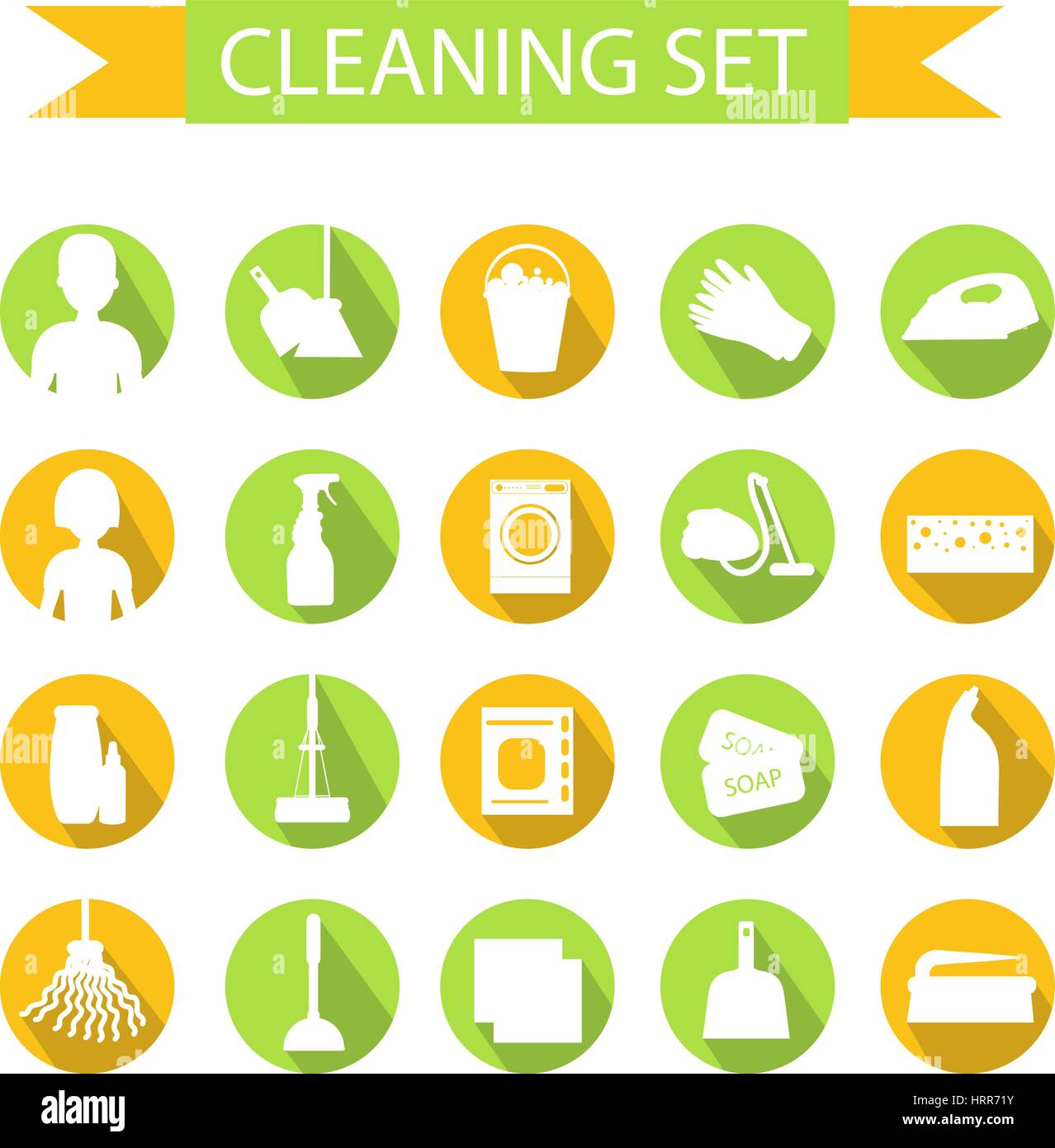 Set of icons for cleaning tools. House cleaning. Cleaning supplies ...