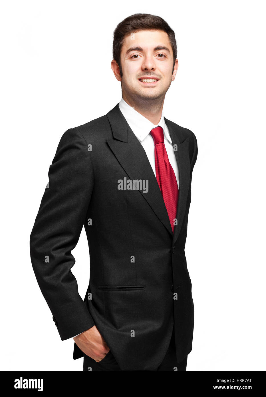 Male manager on white background Stock Photo - Alamy