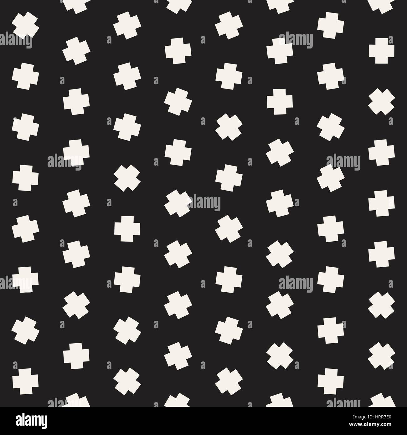 Geometric Scattered Shapes. Monochrome Funky Texture. Vector Seamless ...