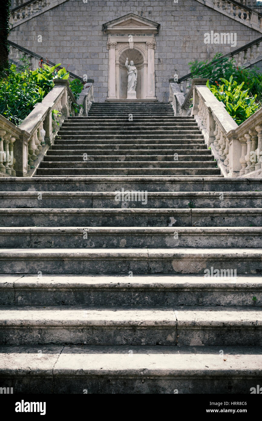 Stone stairs leading to the church Stock Photo - Alamy