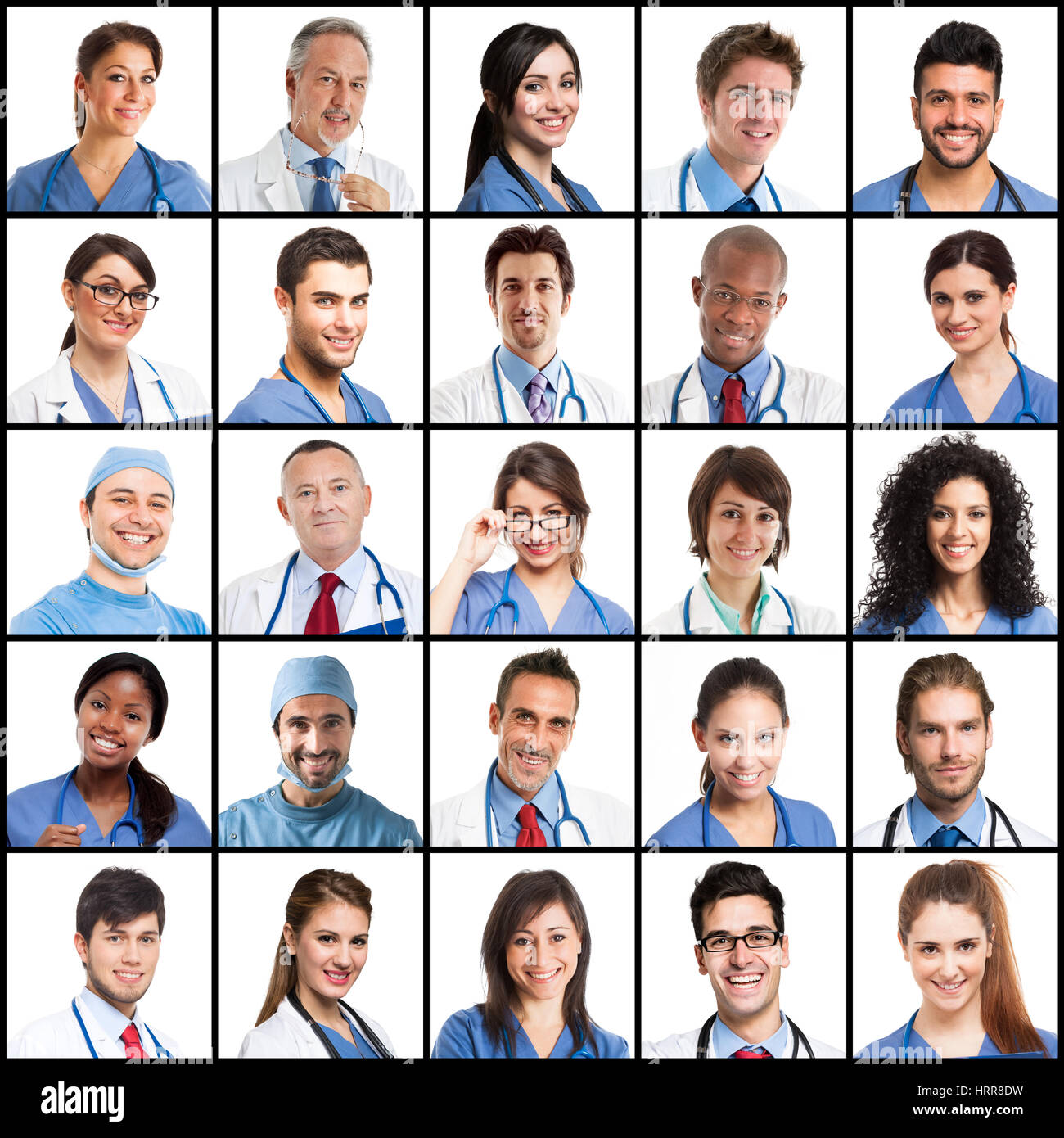 Portraits of a lot of doctors and medical workers Stock Photo - Alamy