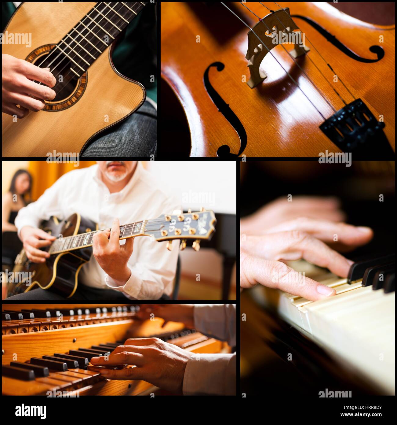 Collection of images of people playing musical instruments Stock Photo ...