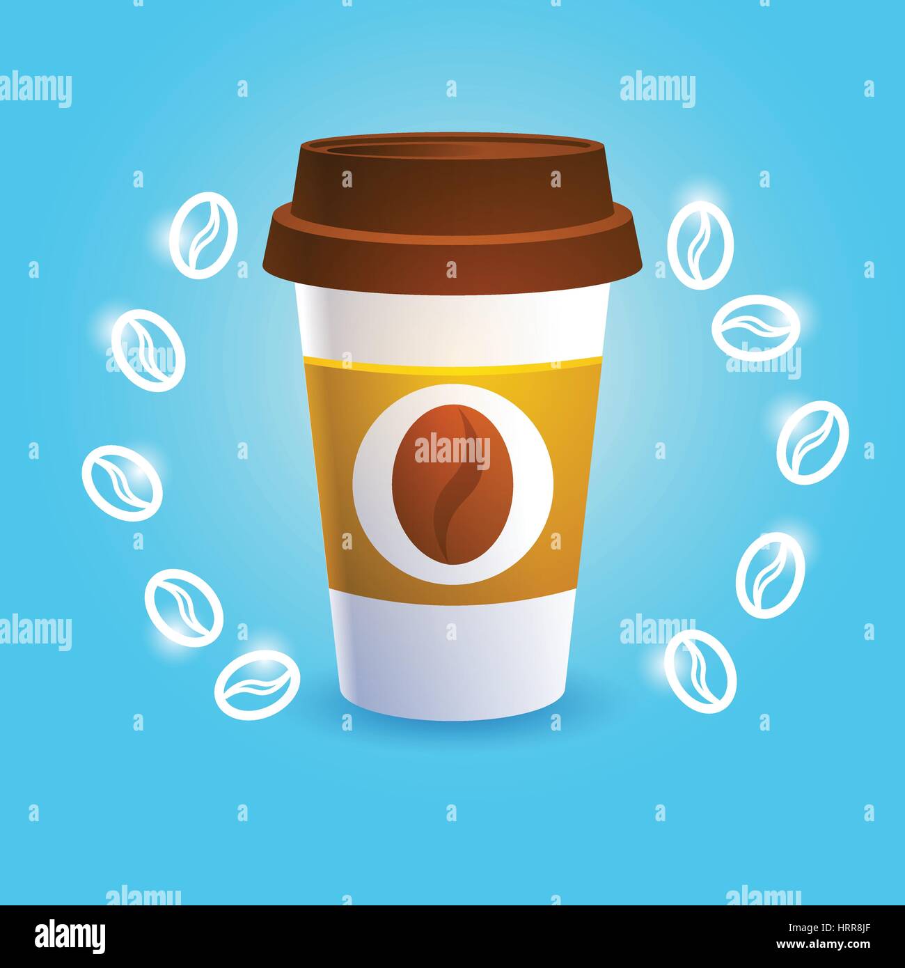 Coffee Take Away Cup Break Breakfast Drink Beverage Stock Vector Image ...