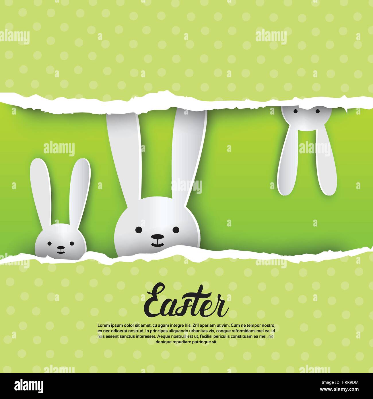 Rabbit Easter Holiday Bunny Symbols Greeting Card Stock Vector Image ...