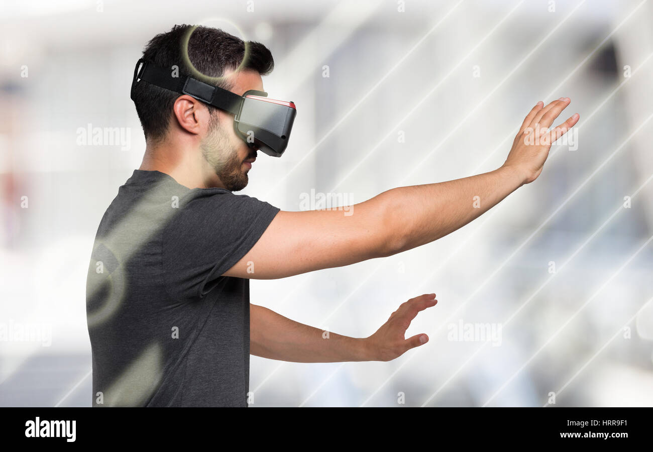 Using a vr headset hi-res stock photography and images - Alamy