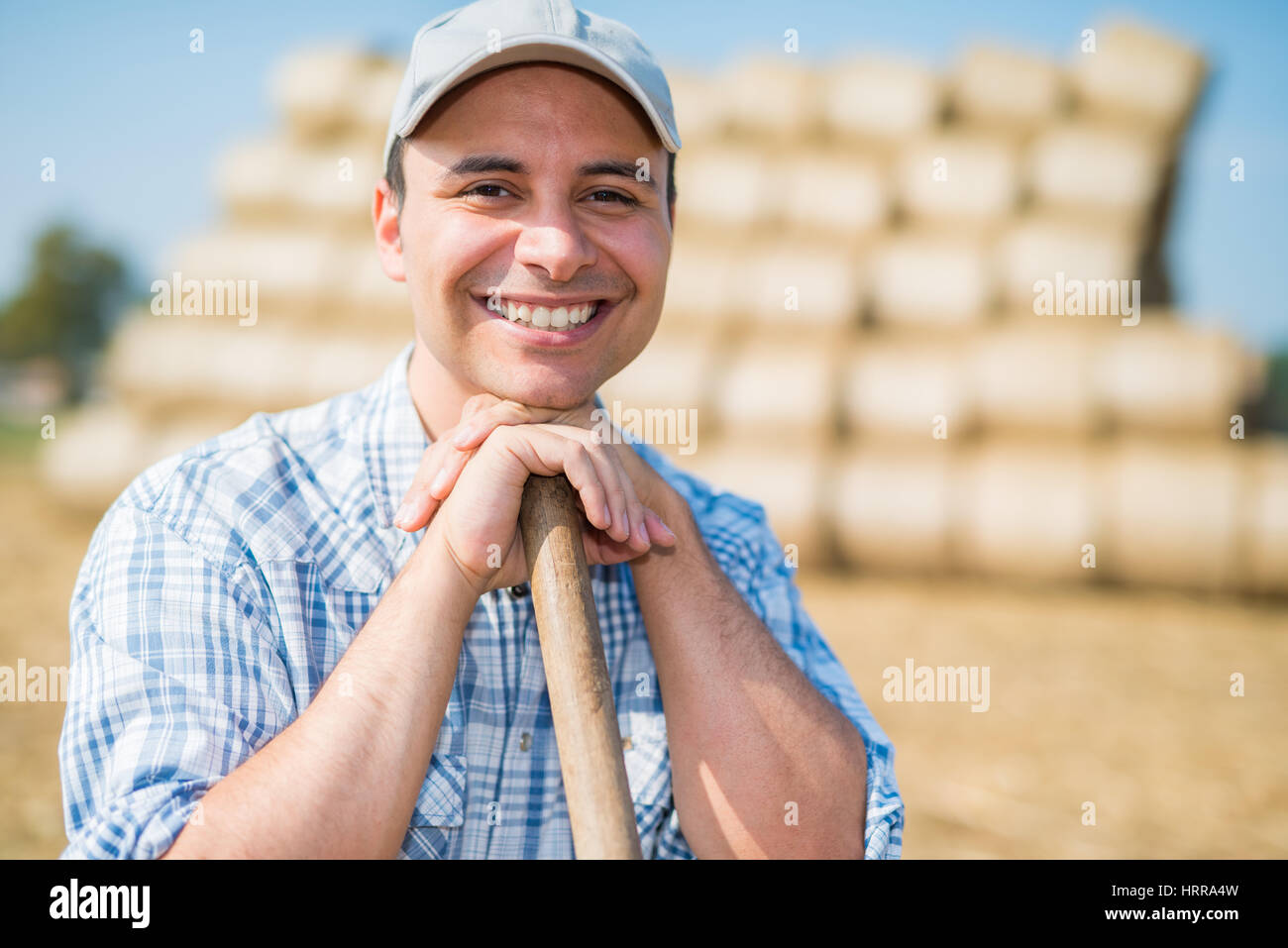 Smiling farmer portrait Stock Photo - Alamy