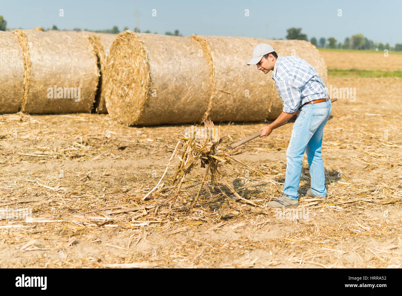 Farmer at work in his field Stock Photo - Alamy