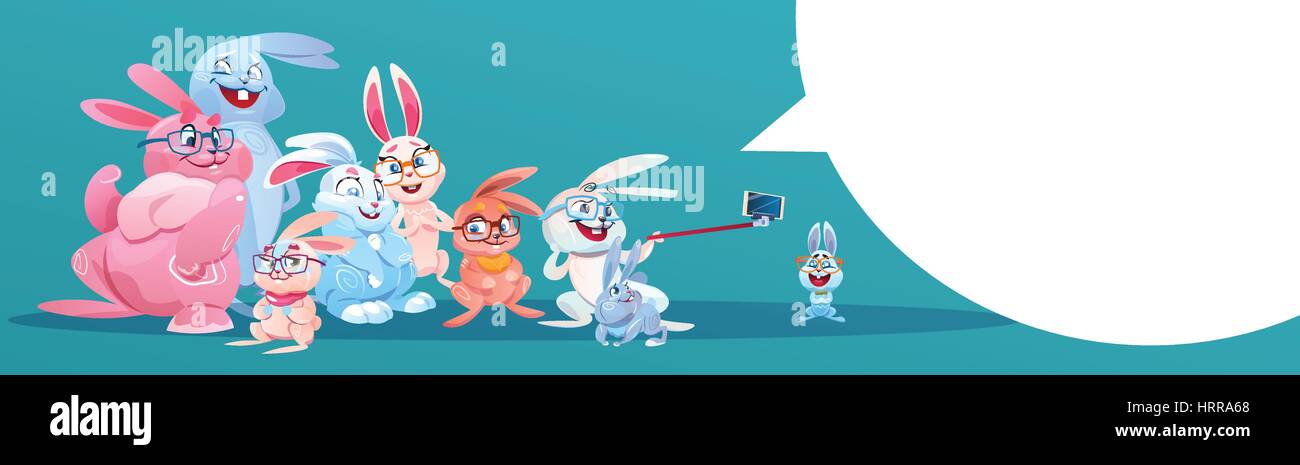 Easter bunny selfie Stock Vector Images - Alamy