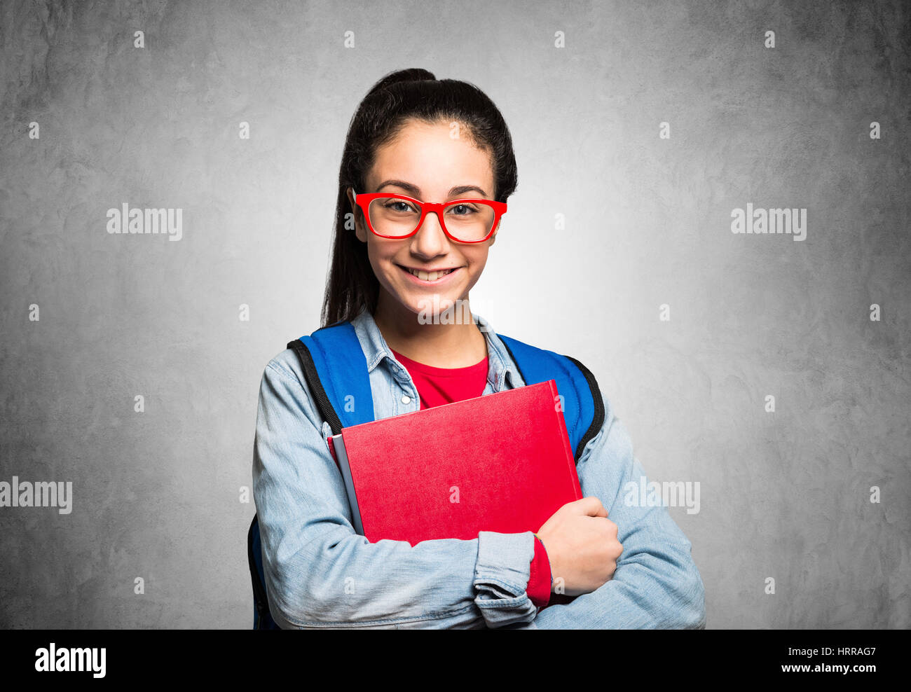 Student girl studio portrait Stock Photo - Alamy