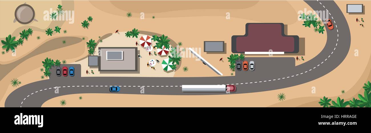 Cars On Road Traffic Concept Top Angle View Stock Vector Image & Art ...