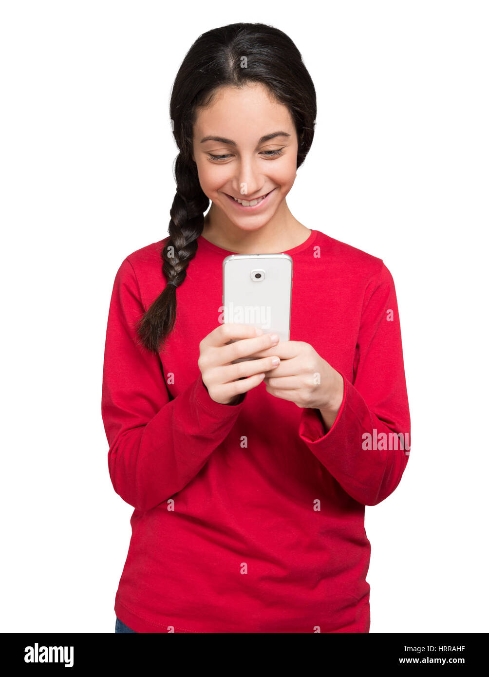 Teenager using their mobile phone hi-res stock photography and images ...