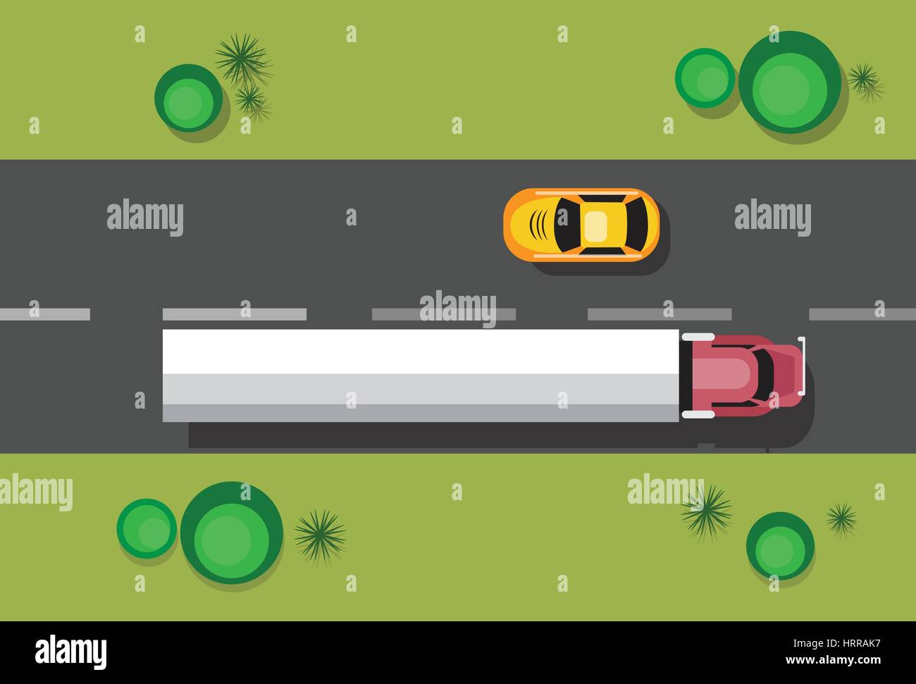 Cars On Road Traffic Concept Top Angle View Stock Vector Image & Art ...