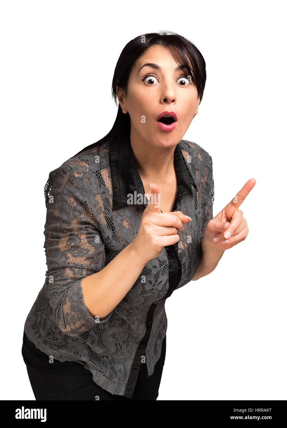 Expressive woman portrait, isolated on white Stock Photo - Alamy