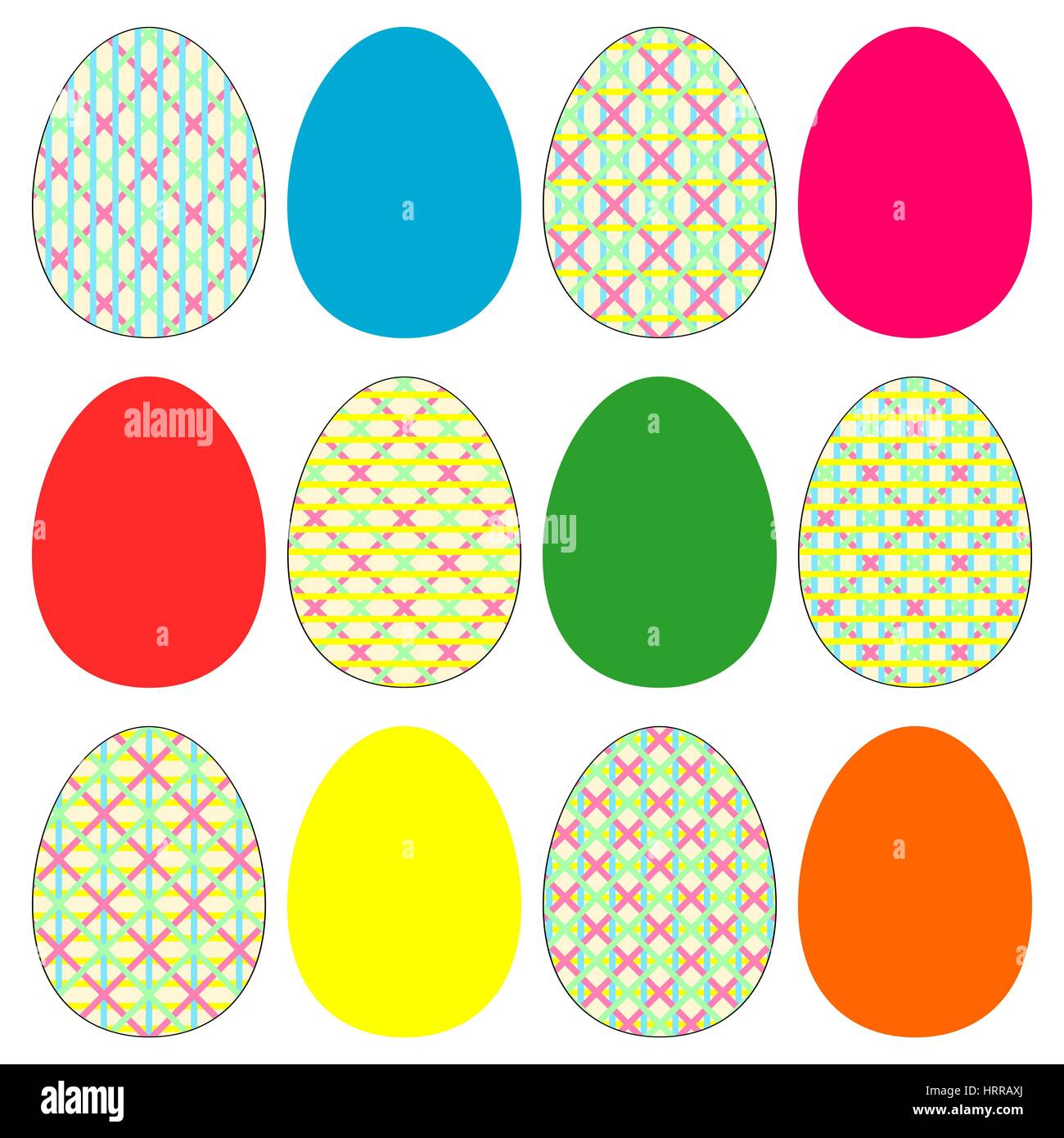 Red decorated easter eggs Stock Vector Images - Alamy