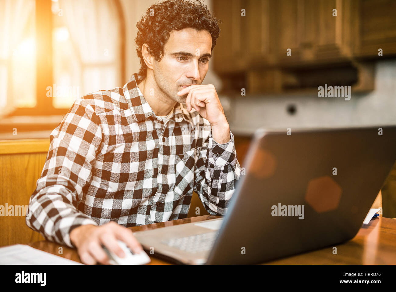 Man working at home Stock Photo - Alamy