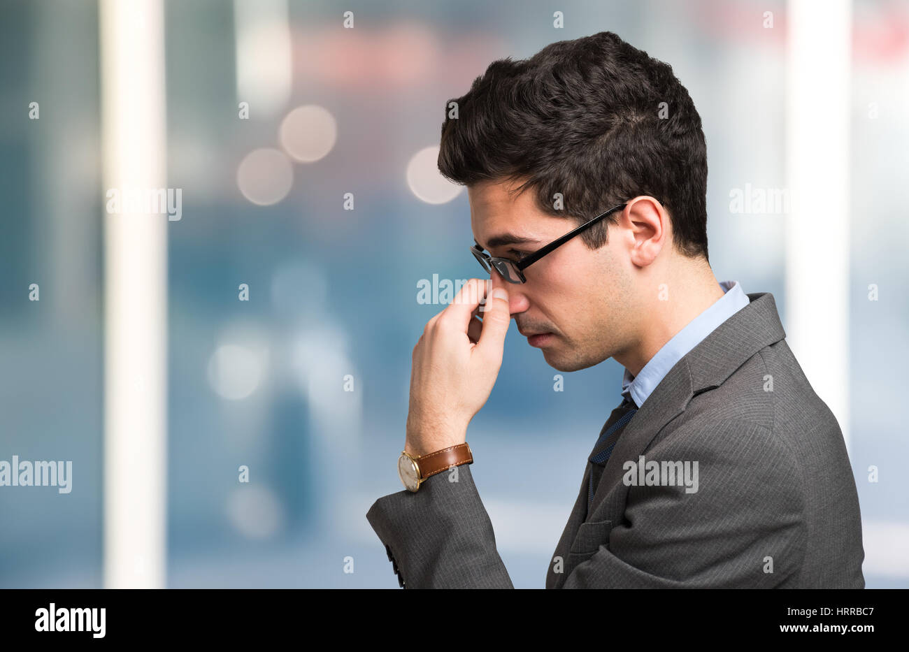 Portrait of a businessman focusing his mind Stock Photo - Alamy