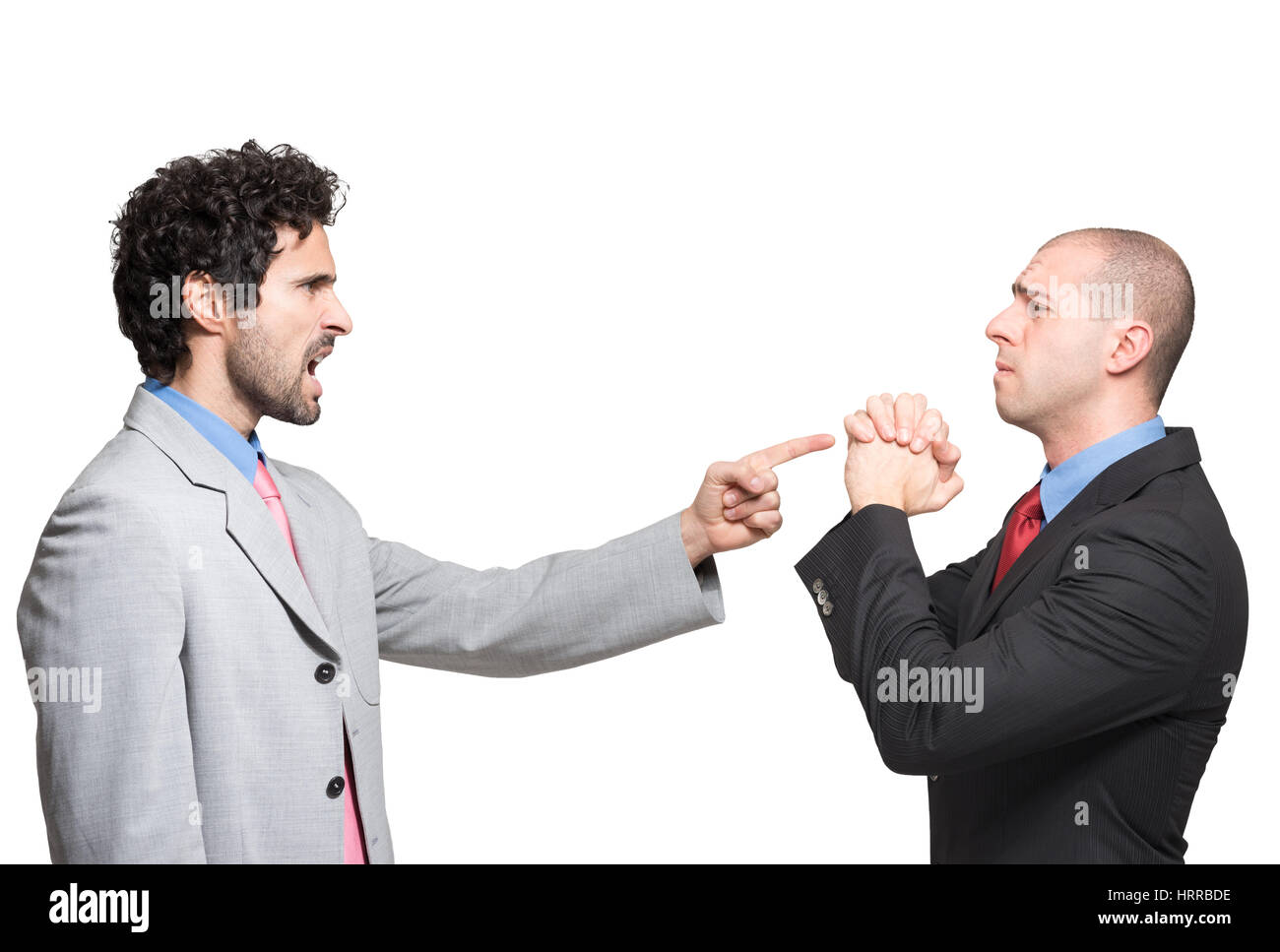 Boss firing a supplicating employee Stock Photo - Alamy