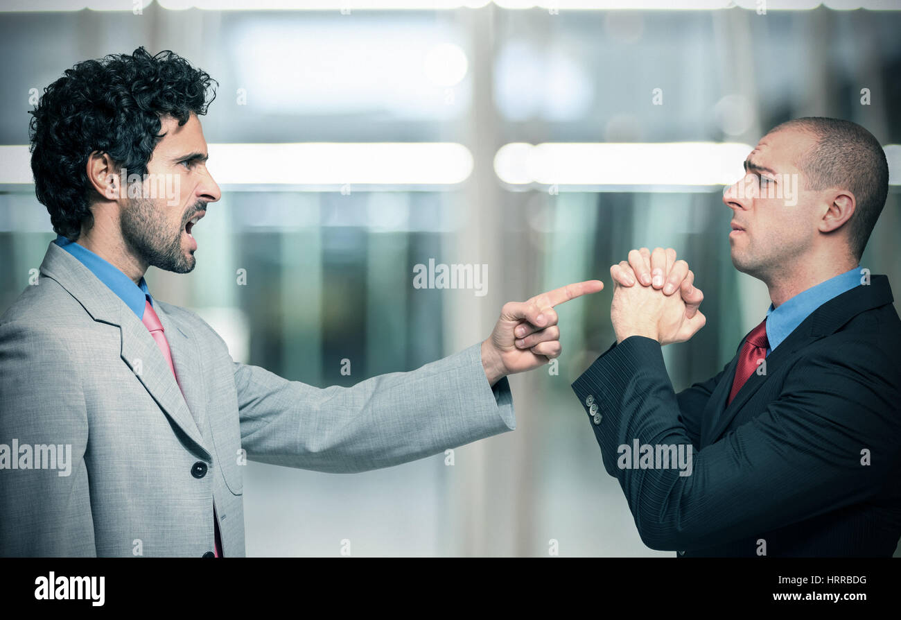 Boss firing a supplicating employee Stock Photo - Alamy