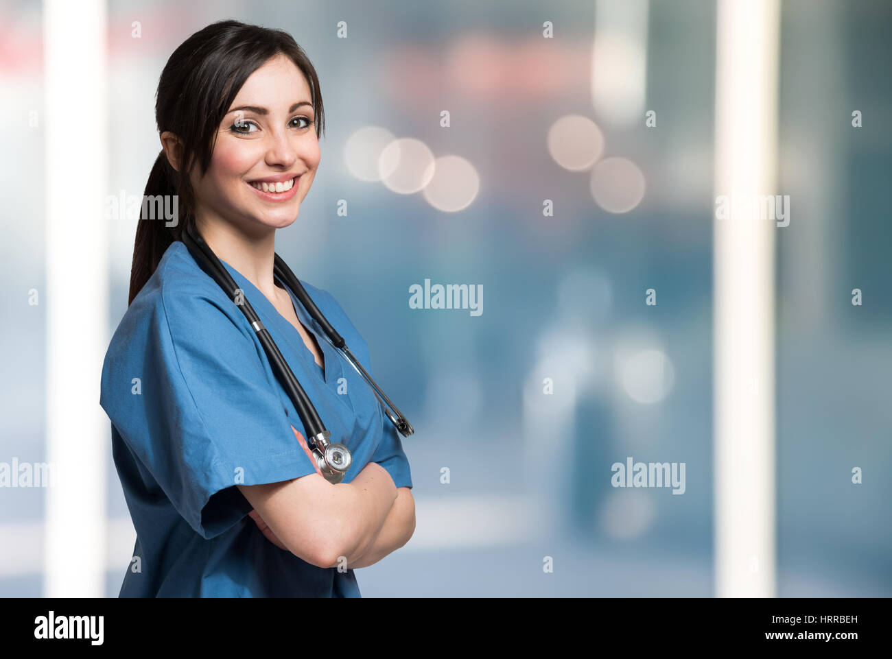 Smiling medical worker portrait Stock Photo - Alamy