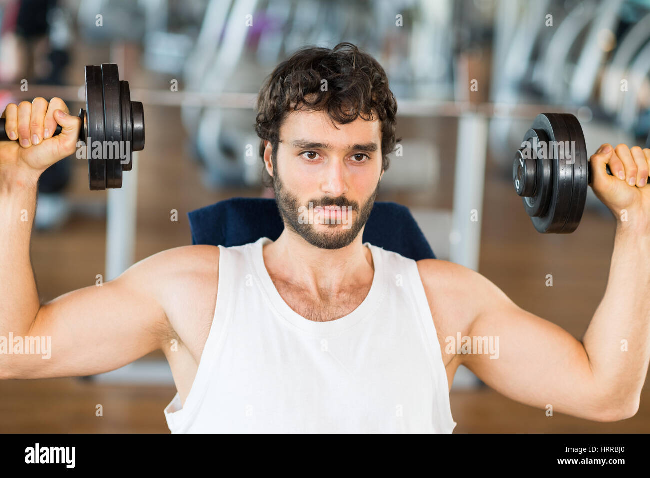 Man training in a gym Stock Photo - Alamy
