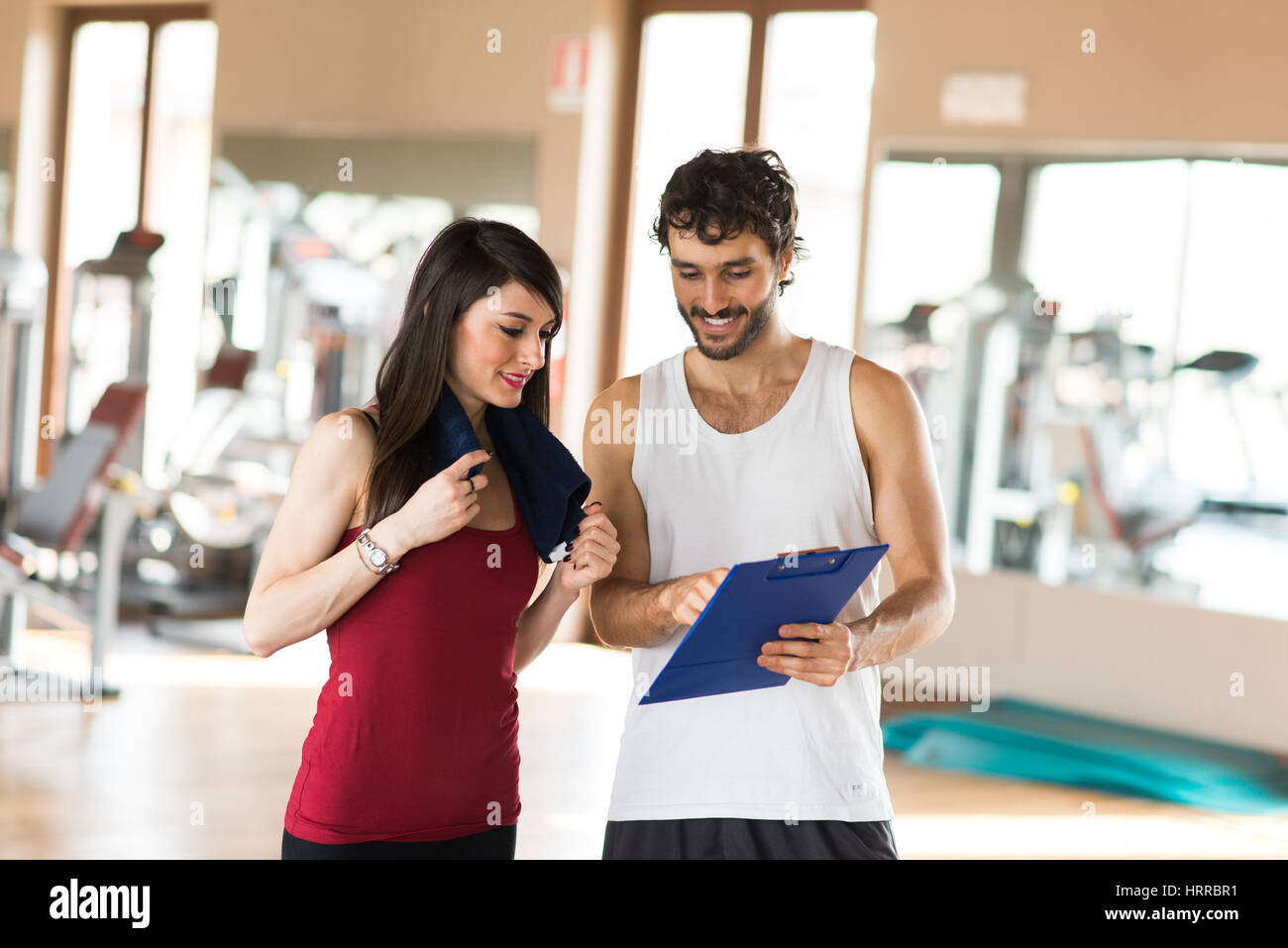 Trainer explaining hi-res stock photography and images - Alamy
