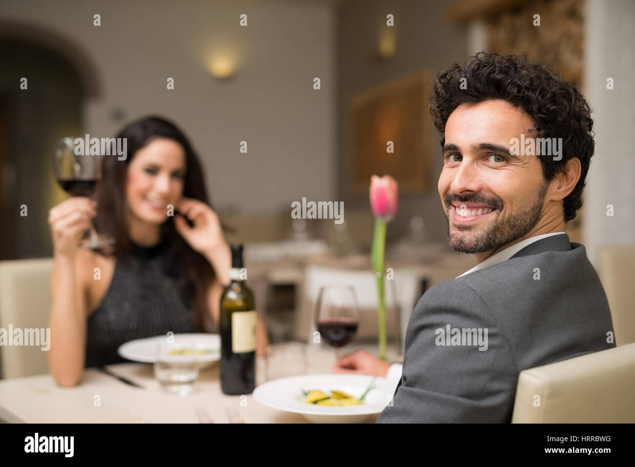 Couple having dinner in a luxury restaurant Stock Photo - Alamy