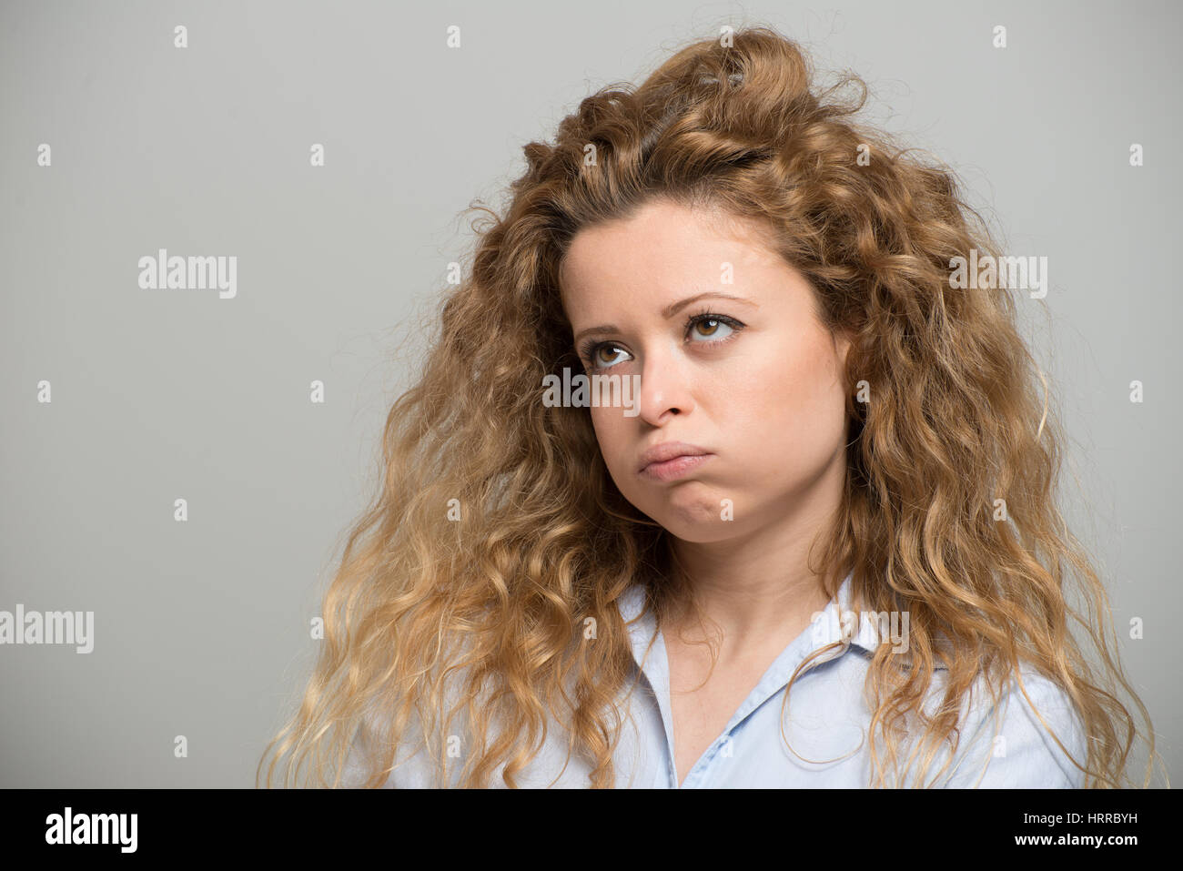 Bored woman portrait Stock Photo - Alamy