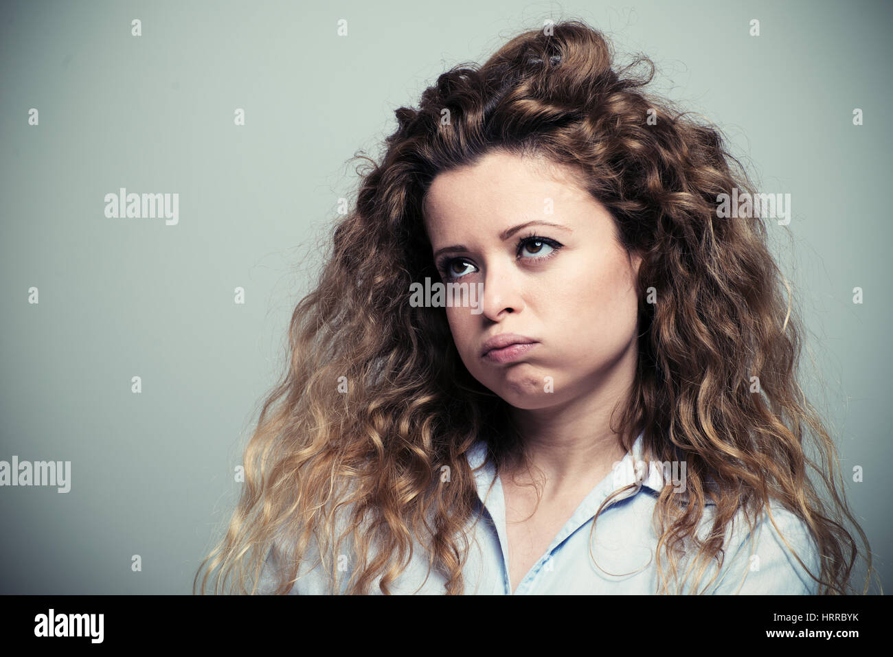 Bored woman portrait Stock Photo - Alamy