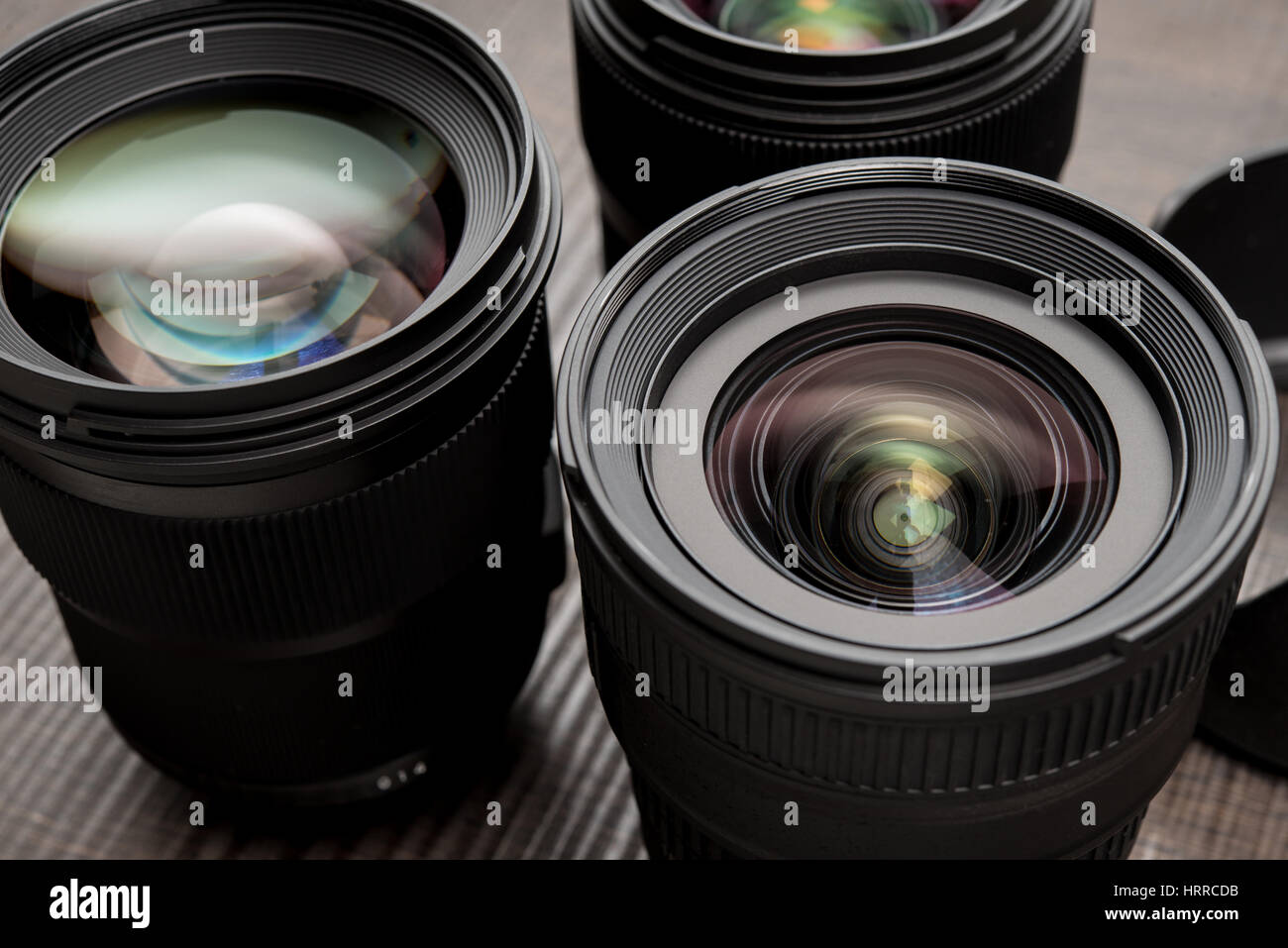 Details of interchangeable camera lenses Stock Photo - Alamy
