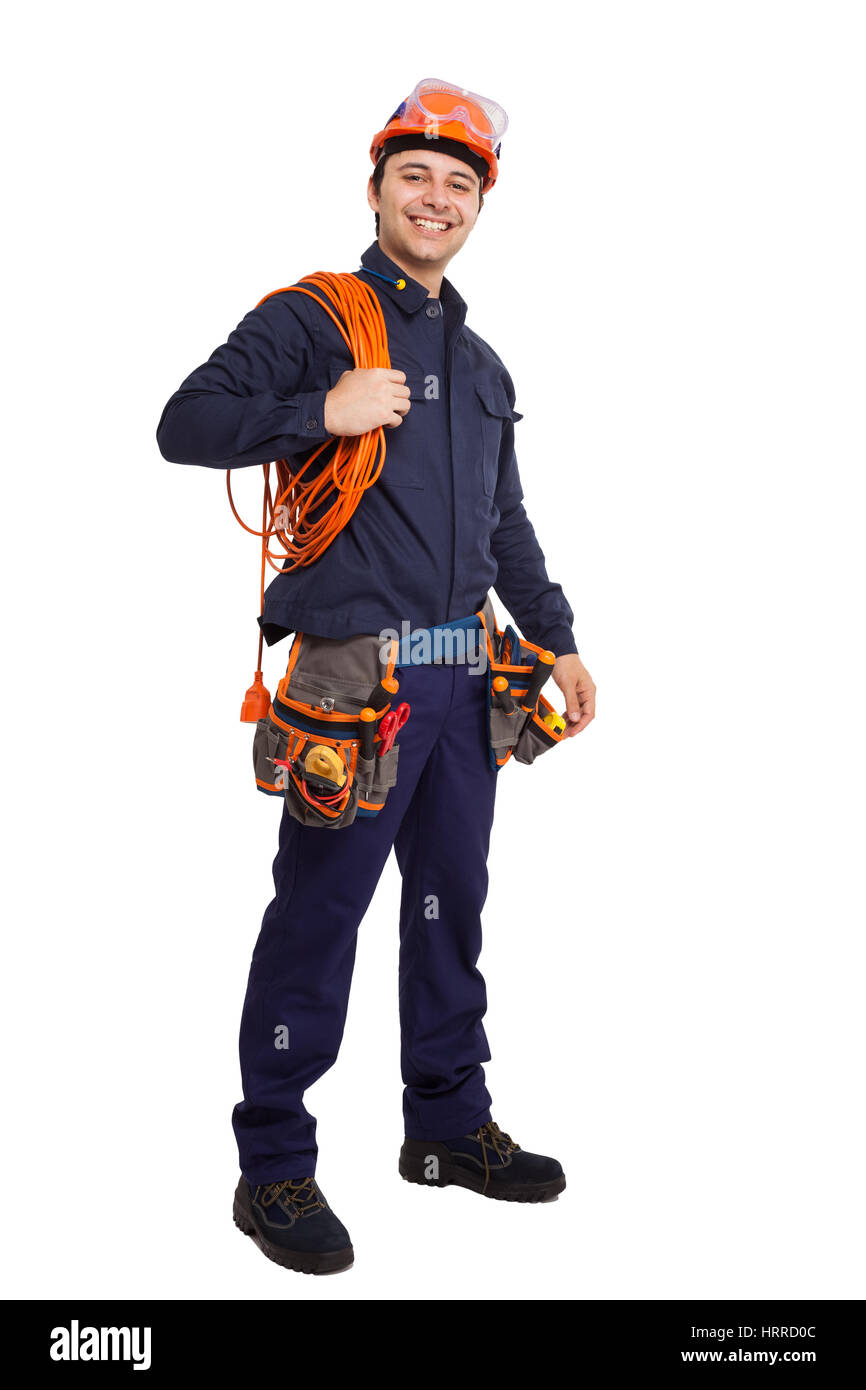 Full length portrait of a smiling engineer Stock Photo - Alamy